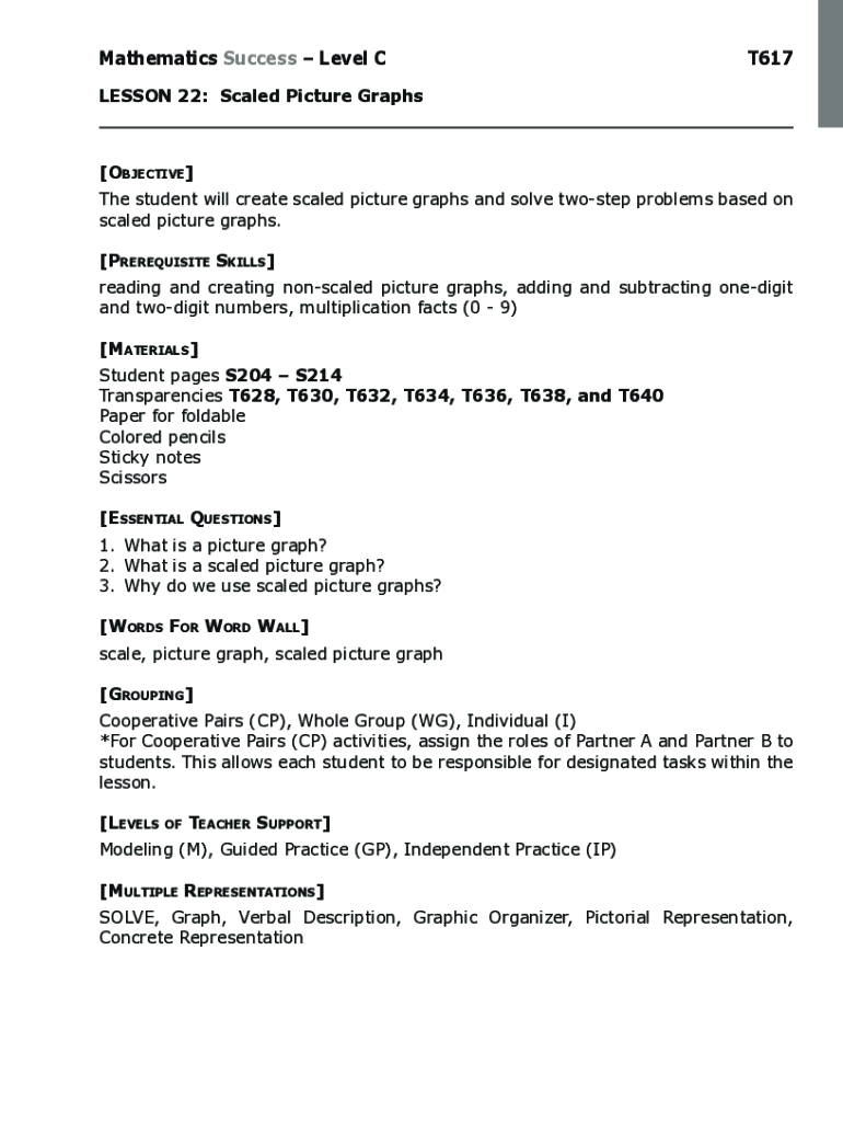 Fillable Online Picture Graph Lesson Plan Time Frame: 5 days Goals Fax ...