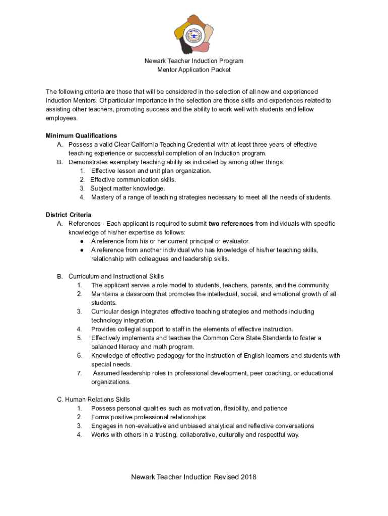 Fillable Online Delaware's New Teacher Mentoring/Induction Program Fax Email Print - pdfFiller