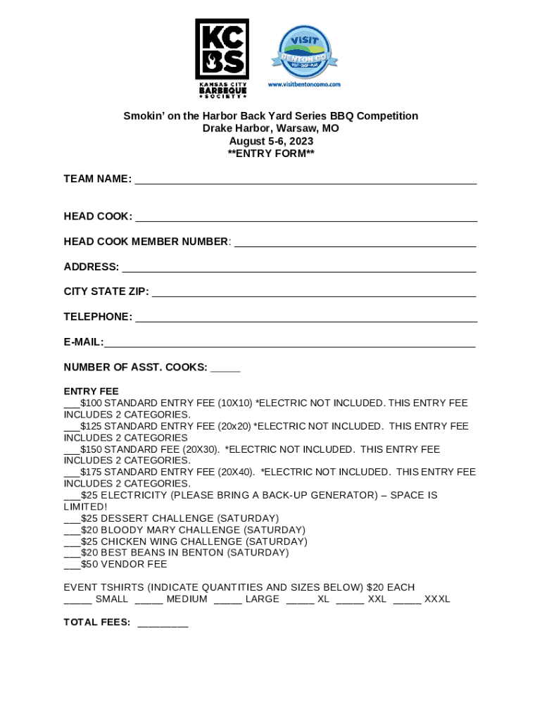Smokin' on the Harbor Back Yard Series BBQ Competition Doc Template ...