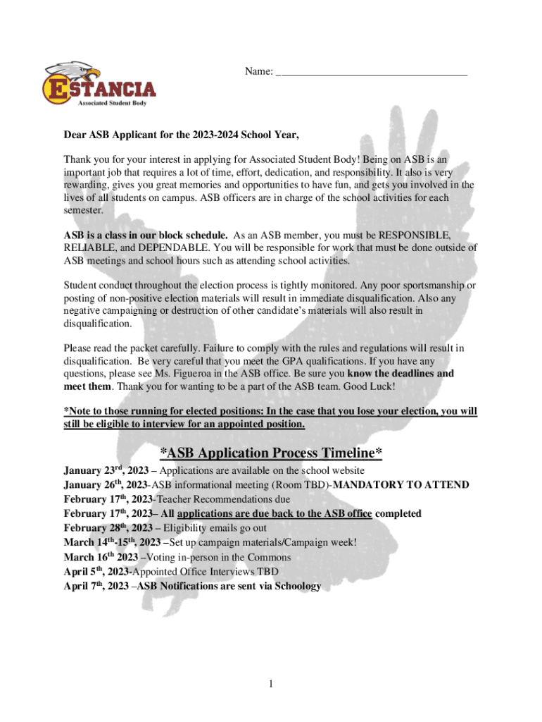 Fillable Online Application for Associate Student Body (ASB) Fax Email Print - pdfFiller