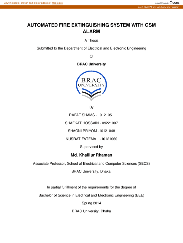 Fillable Online Automated fire extinguishing system with GSM alarm - BracU IR Fax Email Print ...