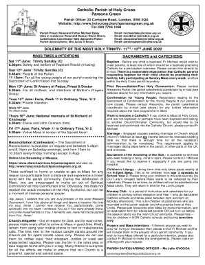 Fillable Online parish rcdow org Catholic Parish of Holy Cross, Parsons ...