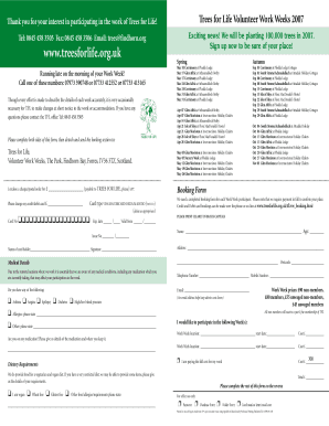Fillable Online treesforlife org TFL Booking form imp Fax Email Print ...