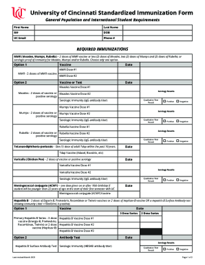 Fillable Online med uc University of Cincinnati Standardized ...