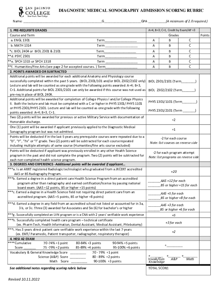 Fillable Online Collegewide Application Ranking Worksheet Diagnostic ...