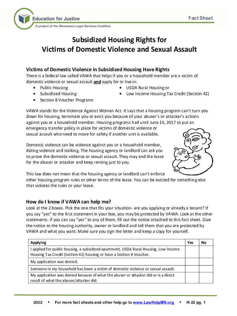 Fillable Online Domestic and Sexual Violence and Federally Assisted ... Fax Email Print - pdfFiller