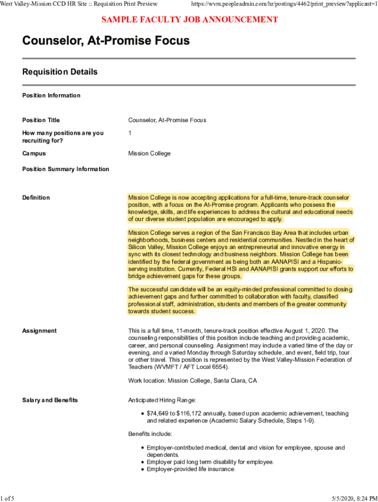 Fillable Online Campus Recruitment Opportunities Request Form Fax Email ...