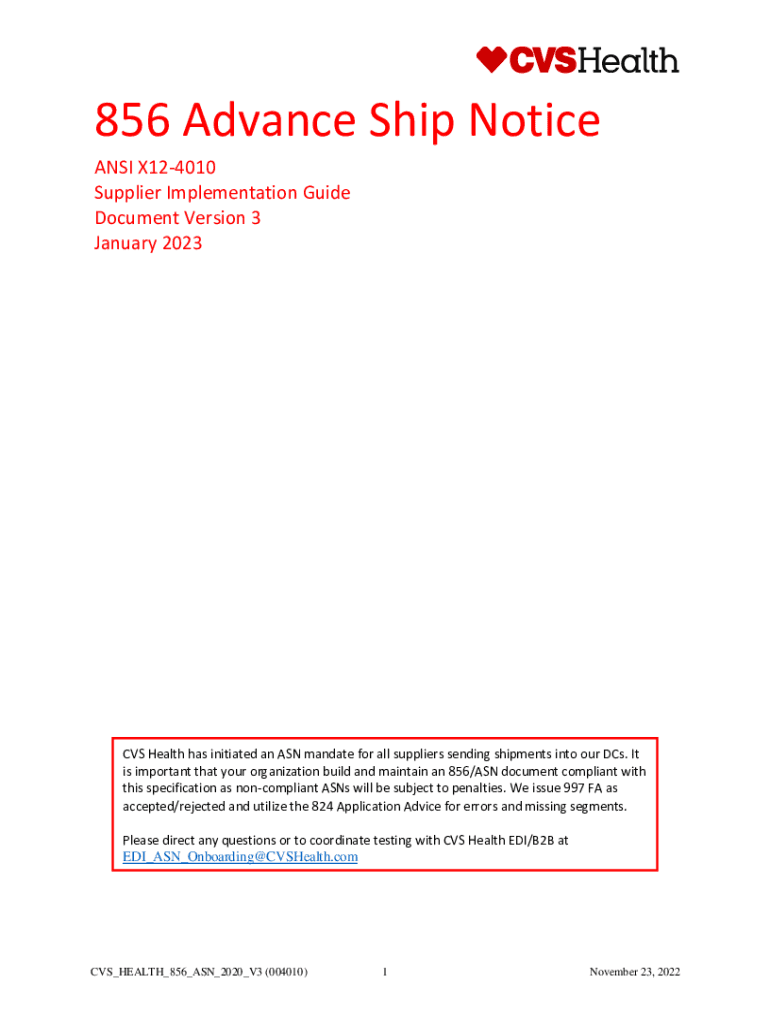 Fillable Online What is Advanced Ship Notice (ASN) 856 transaction set? Fax Email Print - pdfFiller
