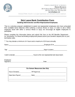Fillable Online SICK LEAVE BANK APPLICATION FORM Fax Email Print ...