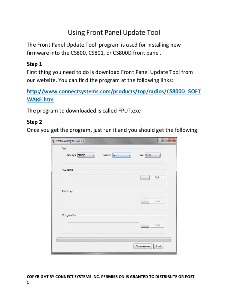 Fillable Online UPDATING THE FIRMWARE FOR THE CS800 AND CS801 Fax Email Print - pdfFiller