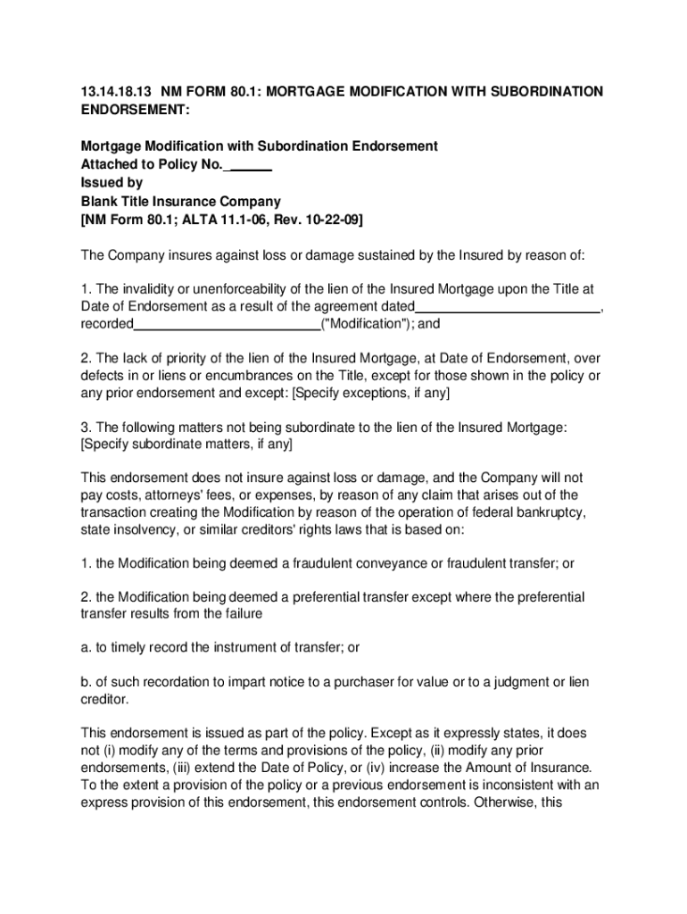 Fillable Online short form residential loan policy - one-to-four family ...