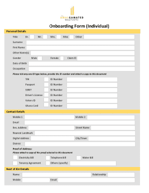 Fillable Online Onboarding Form (Individual) GCB Capital Fax Email Print - pdfFiller