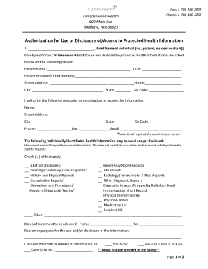 Fillable Online Clinic Hospital Authorization for Release of Information Fax Email Print - pdfFiller