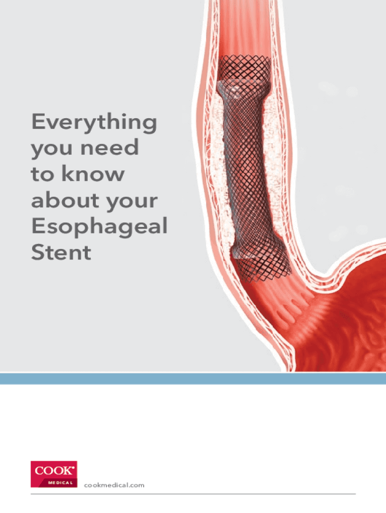 Fillable Online Everything you need to know about your Esophageal Stent ...