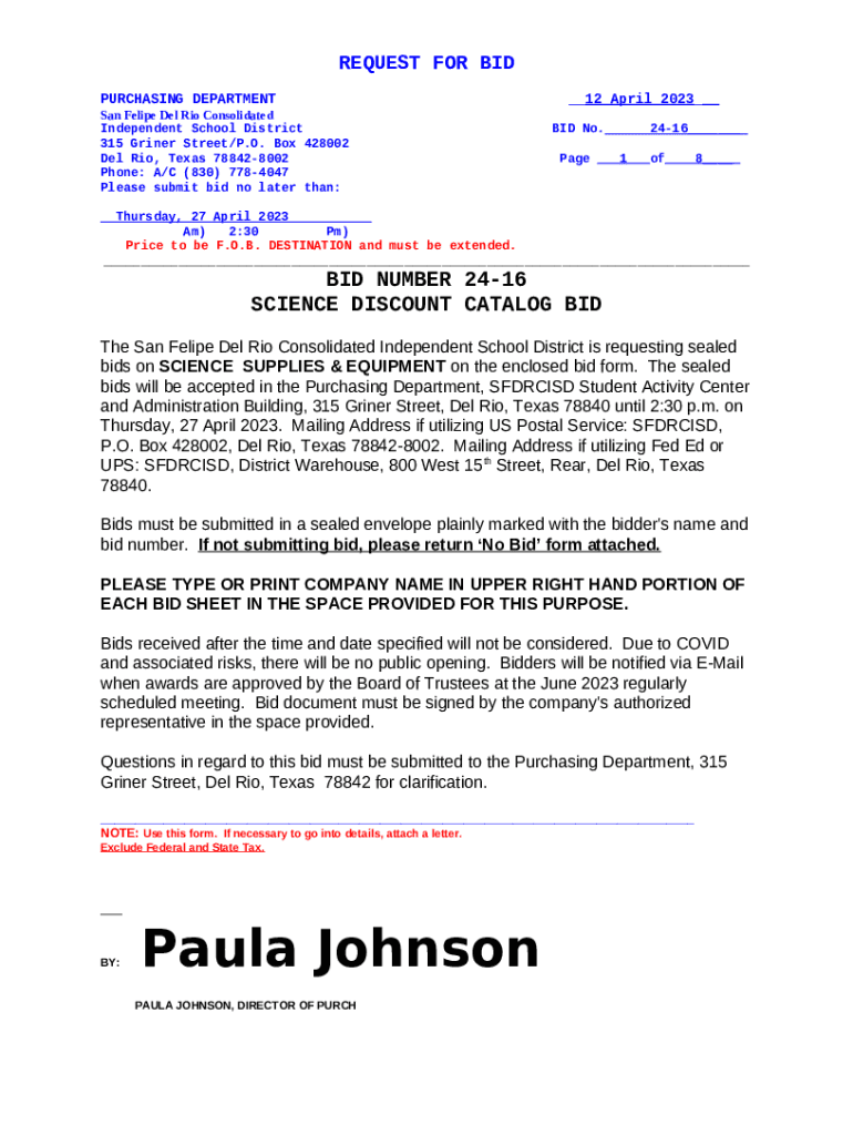 PURCHASING DEPARTMENT12 April 2023 Doc Template | pdfFiller