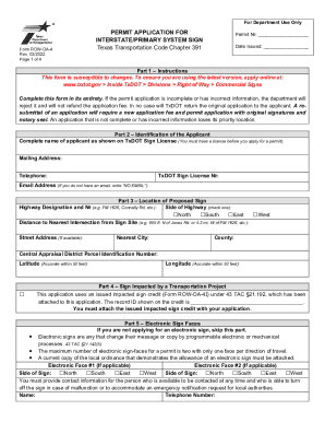 Fillable Online PERMIT APPLICATION FOR INTERSTATE/PRIMARY SYSTEM ... Fax Email Print - pdfFiller