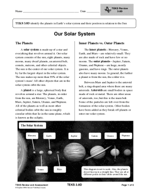 Fillable Online 3.8D: Identify the planets in Earth's solar system and ...