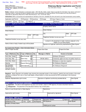 Fillable Online dnr wisconsin Form 8700-058. Waterway Marker ...