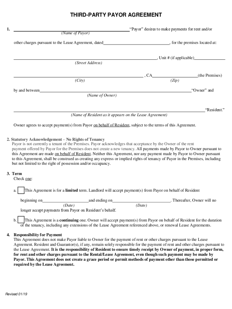 Third-party payor agreement: Fill out & sign online | DocHub