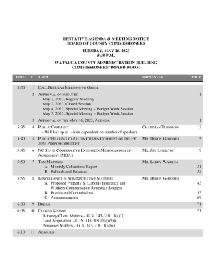 Fillable Online Tentative agenda Fax Email Print - pdfFiller