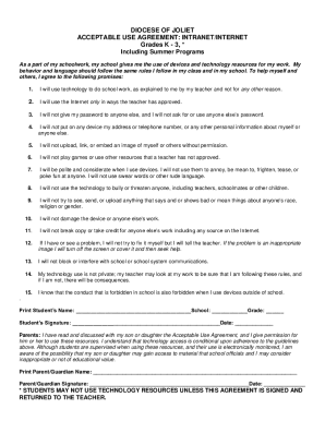 Fillable Online Acceptable Use and Internet Safety Policy Fax Email ...