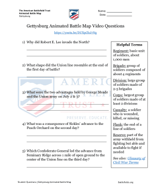 Fillable Online Teacher Answer Key The Civil War Animated Battle Map ...