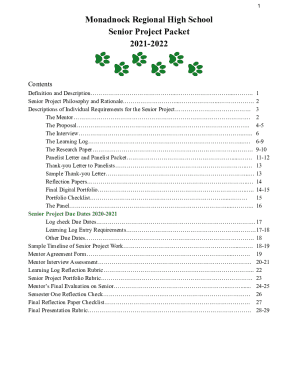 Fillable Online Senior Project Packet Fax Email Print - pdfFiller