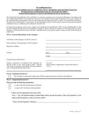 Fillable Online Pre-qualification Form Mechanical Ventilation and Air ...