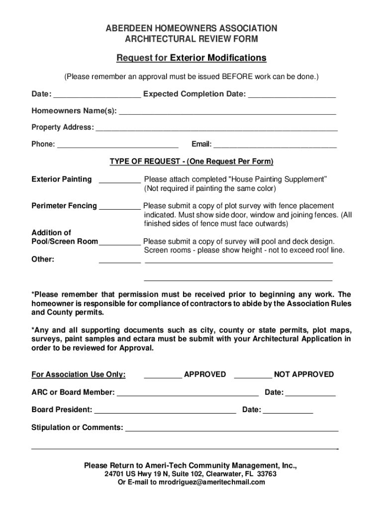 Fillable Online aberdeen poa architectural application and standards ...