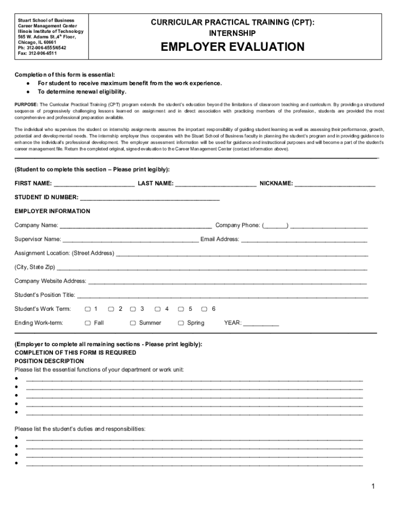 Fillable Online Curricular Practical Training (CPT) FAQsRegistrar Fax Email Print - pdfFiller