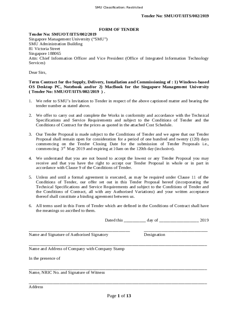 PC Tender - iits smu edu Doc Template | pdfFiller
