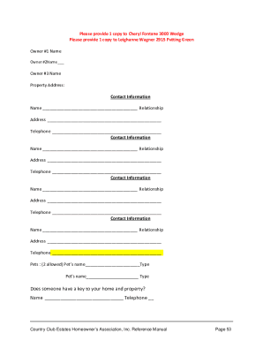 Fillable Online Owner #1 Name Fax Email Print - pdfFiller