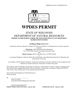 Fillable Online dnr wisconsin 1 dept. of natural resources ) - state of ...