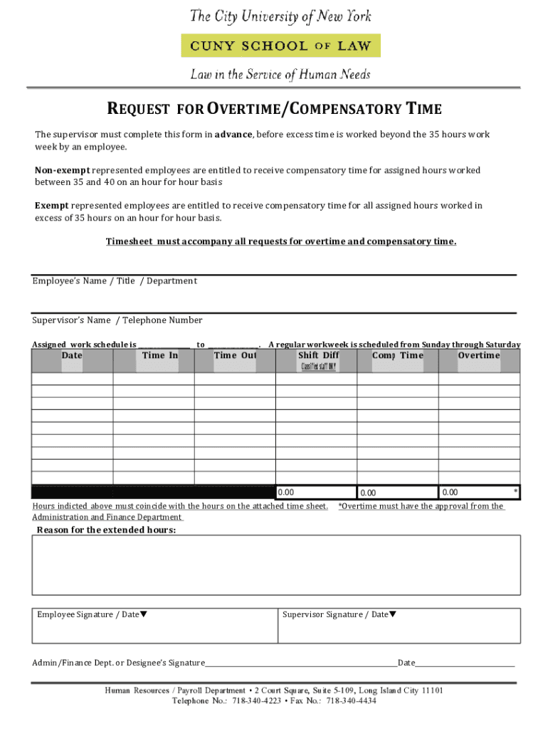 Fillable Online TIMESHEET - Request-for-OT-Compensatory-Time.docx Fax ...