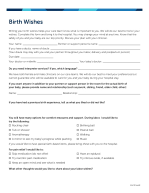 Fillable Online Birth Wishes Form Fax Email Print - pdfFiller