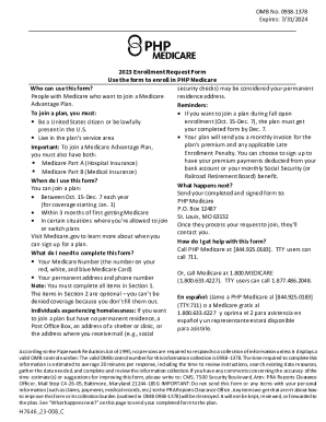 Fillable Online PHP Medicare - Enrollment Form - Paper Enrollment Application. Enrollment Form ...