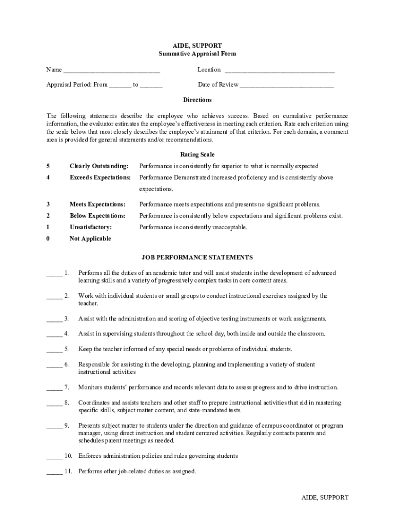 Fillable Online Evaluation and Appraisal Reminders Fax Email Print ...