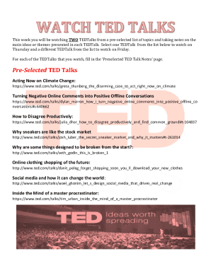 Fillable Online The most popular TED Talks of all time Fax Email Print ...