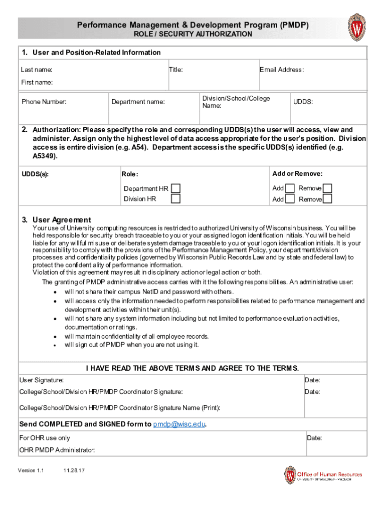 Fillable Online PMDP Security Authorization Form Fax Email Print ...