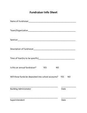 Fillable Online Fundraiser Info Sheet Fax Email Print - pdfFiller