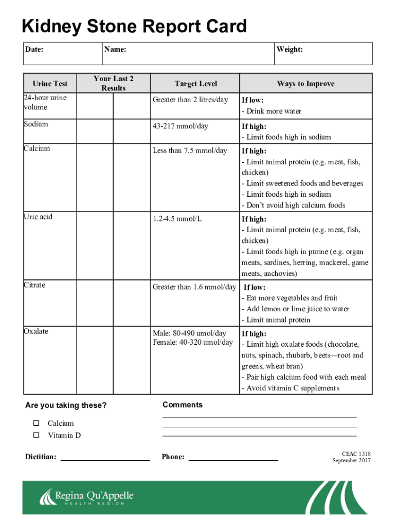 Fillable Online Kidney Stones: Causes, Symptoms and treatment options ...