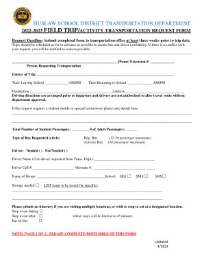 Fillable Online 2022-2023 Online Bus Trip Request Form Fax Email Print ...