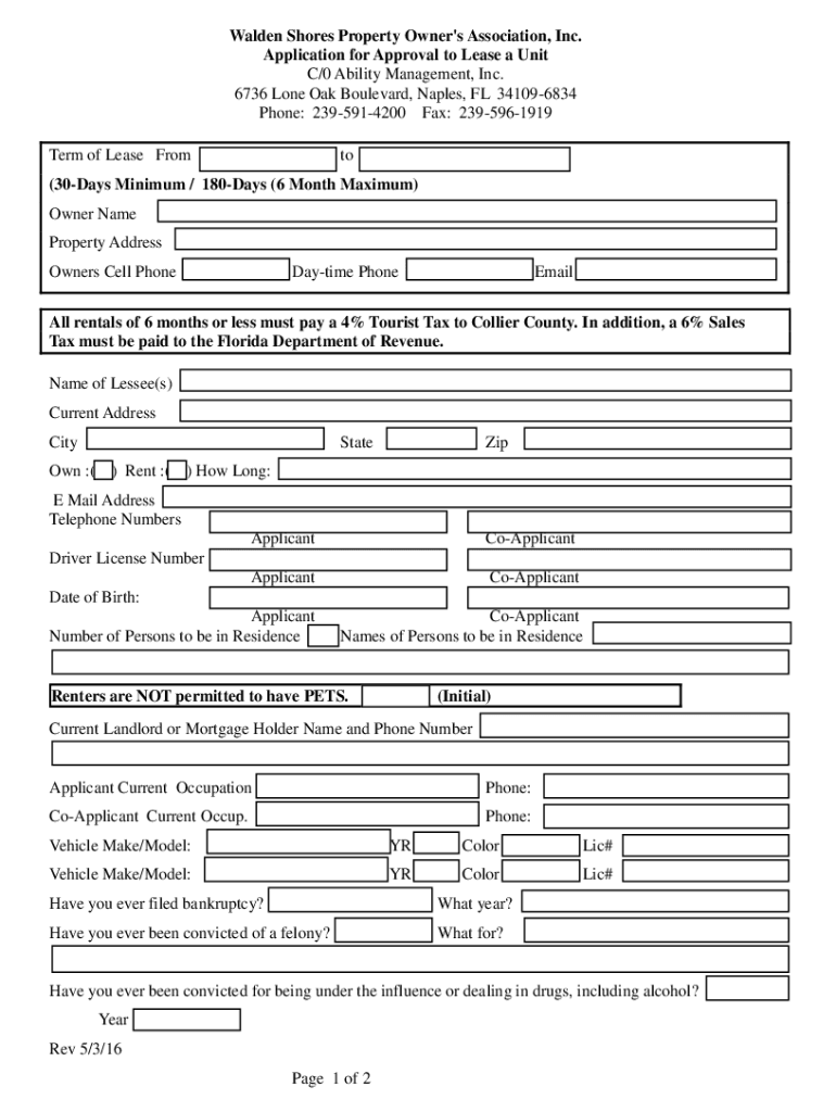 Fillable Online 27+ Lease Application Form Templates - Free PDF, Word ...