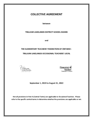 Fillable Online COLLECTIVE AGREEMENT Elementa!Yf4l Fax Email Print - pdfFiller