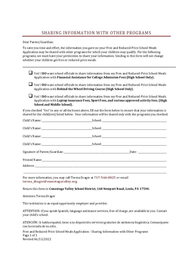 Fillable Online Sharing Information with OTHER PROGRAMS Fax Email Print ...