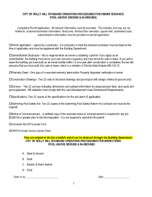 Fillable Online STANDARD OPERATING PROCEDURES FOR PERMIT ISSUANCE POOLS ...