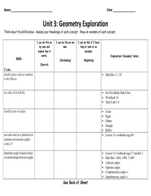 Fillable Online Unit 3: Geometry Exploration Fax Email Print - pdfFiller