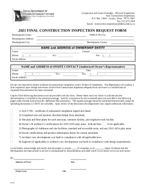 2021 final construction inspection request - events tdhca state tx Doc ...