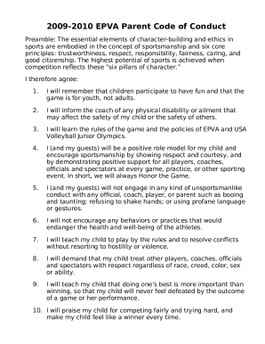 Player Code of Conduct Preamble The essential elements ... Doc Template ...