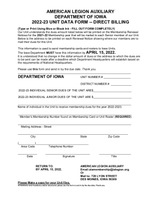 Fillable Online Unit Data Form Fax Email Print - pdfFiller